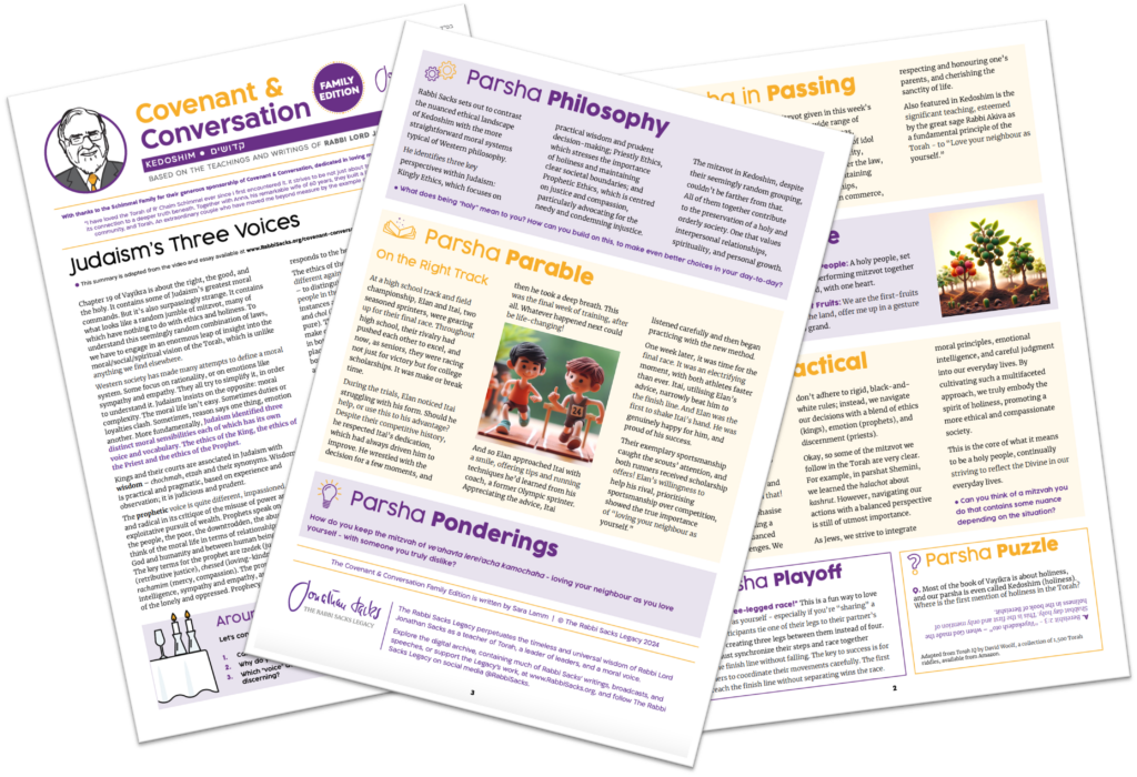 Judaism's Three Voices | Kedoshim | Covenant & Conversation Family ...